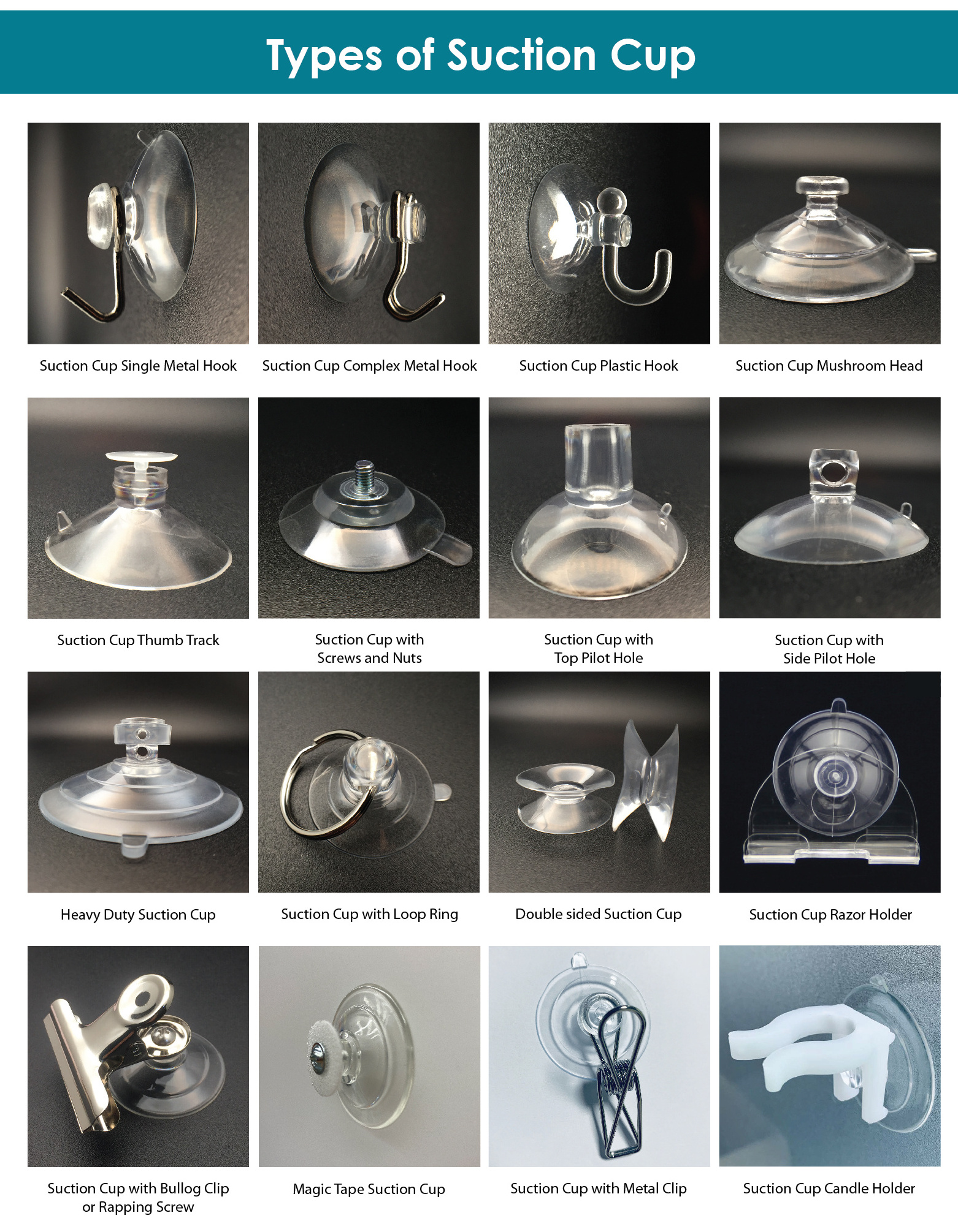 Manufacture Metal Screw Suction Cup with Plastic Knurled Nut Pvc Suction Cup for Glass Table Tops Rubber Silicone Suction Cups BestSuppliers