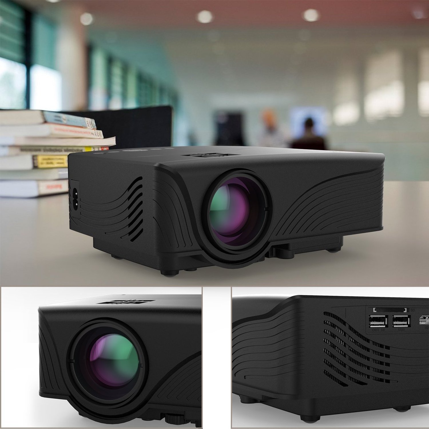 720P Full HD Supported Video Projector, Mini Movie Projector Compatible ...