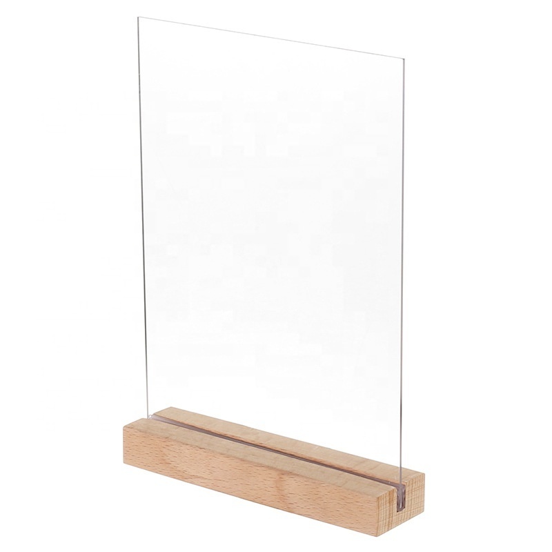DL Wooden Polished Stand with Normal Packaging DL Acrylic Menu Sign ...
