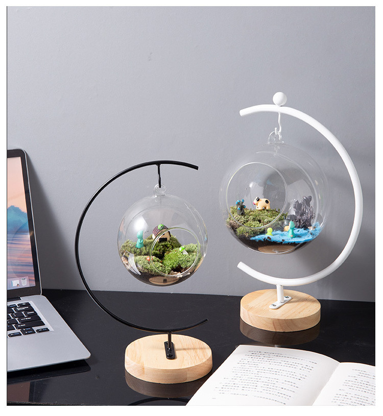 Fish Tank Display Ornament Display Stand Glass Globe Display Wood Stand ...