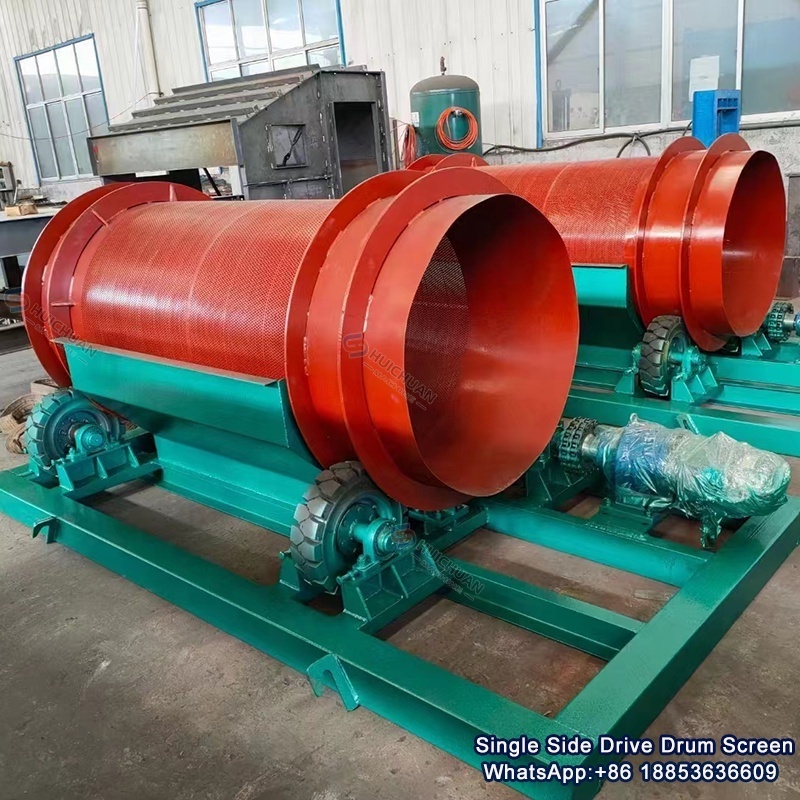 Small Trommel Screen Rotary Drum Sieve Compost Top Soil Screener Mobile ...