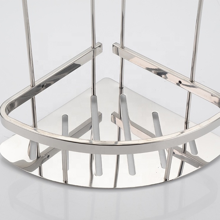 Bathroom shelf Triangular storage rack SUS304 Stainless steel corner ...