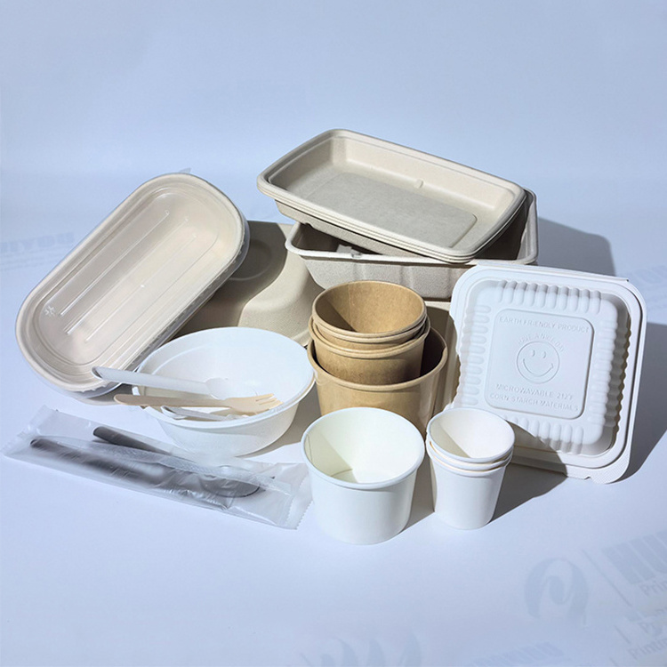 Custom Printed Disposable Sugarcane Bagasse Pulp Paper Plates Bowls ...