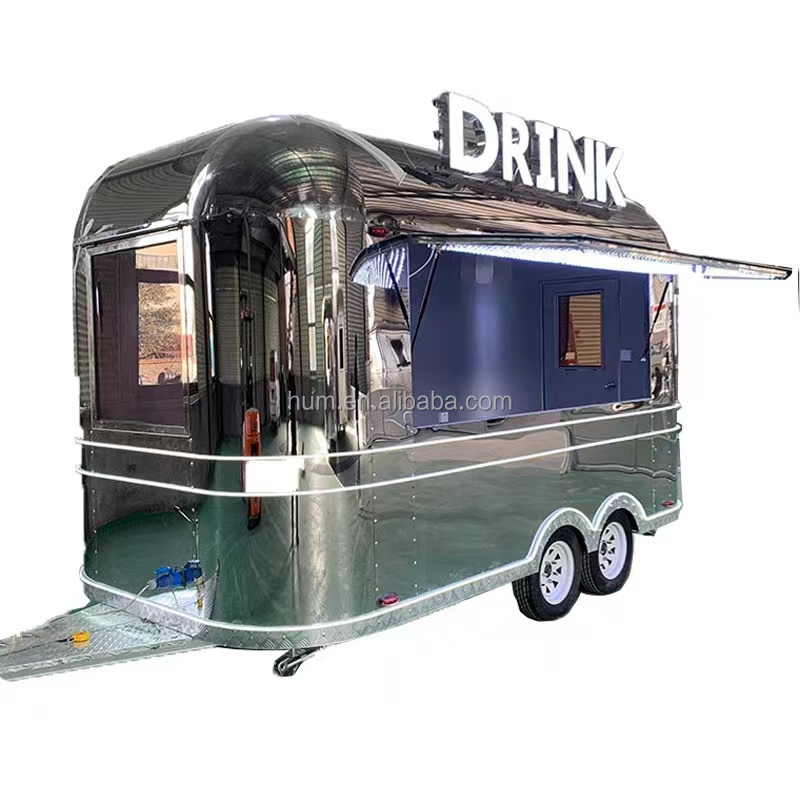 Food Cart Beverage Vending Cart Outdoor Mobile Fast Food Trailer ...