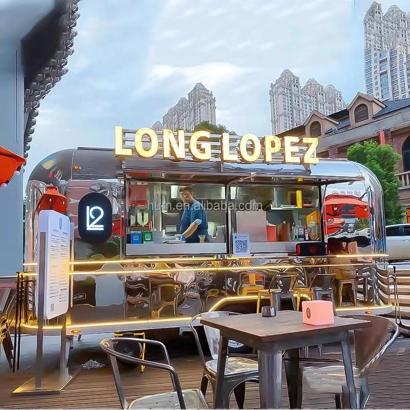 Commercial Stainless Steel Mobile Street Food Car Hot Dog Cart Street ...