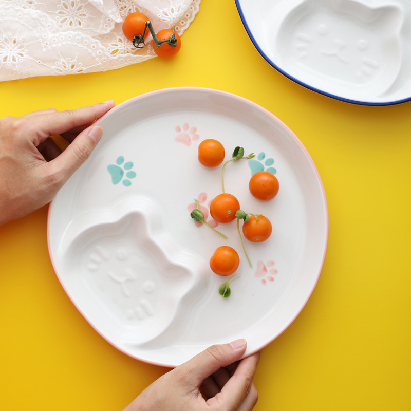 Creative Porcelain Plates Includes sauce dish Kitty Plates Eco Type for ...