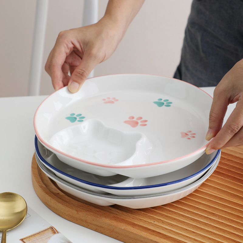 Creative Porcelain Plates Includes sauce dish Kitty Plates Eco Type for ...