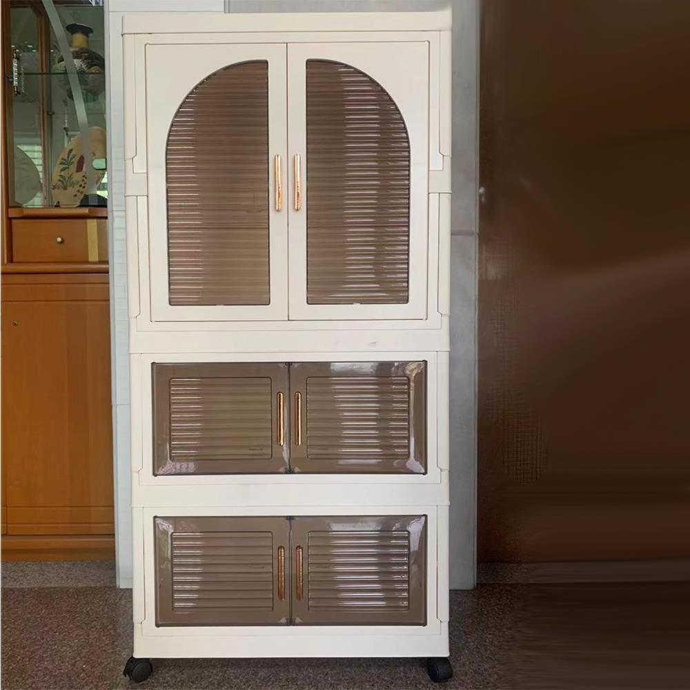 65CM thickened simple children's wardrobe bedroom plastic double door ...