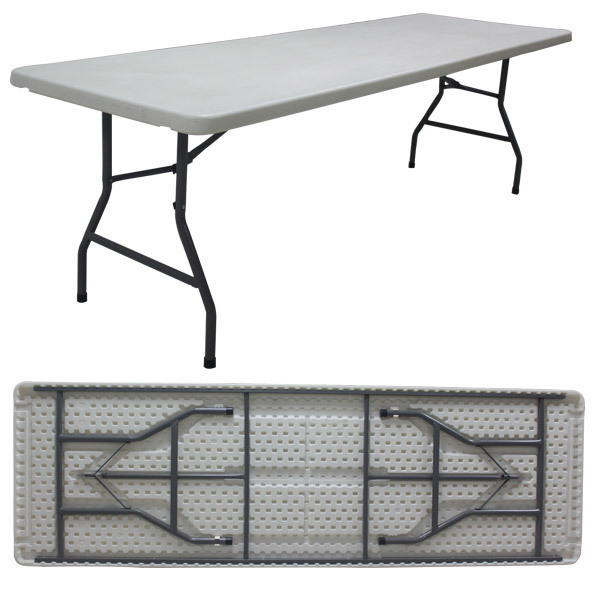 HDPE Cafeteria Foldable Table Plastic Collapsible Rectangular 8FT ...