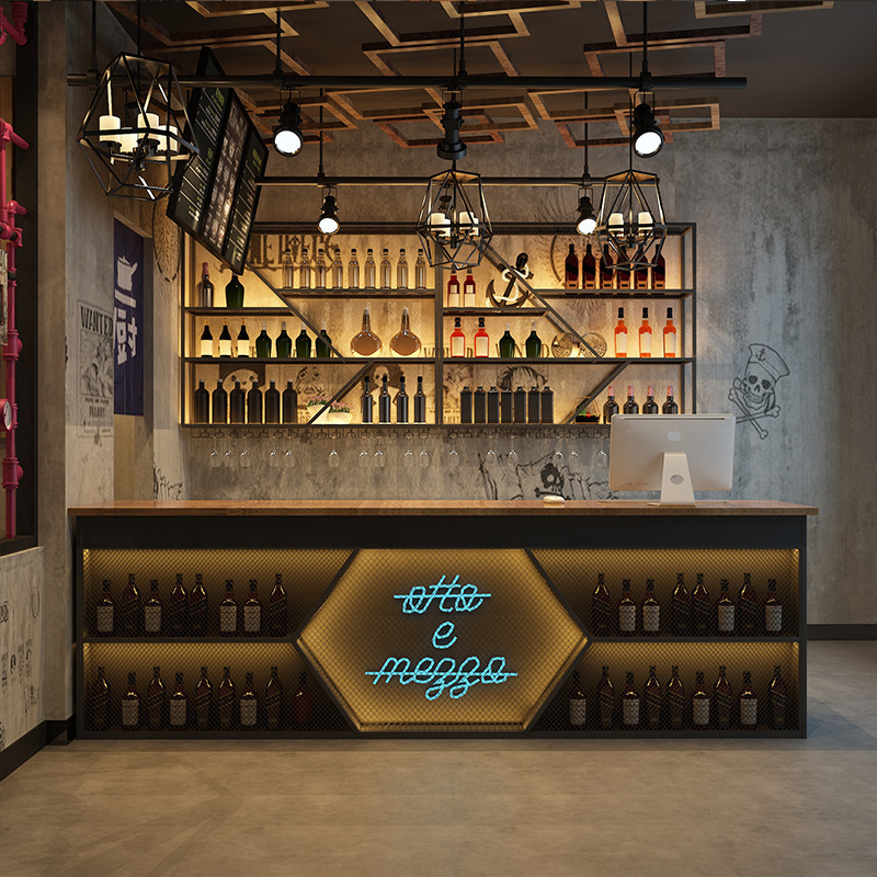 Modern Industrial Style Bar Counter Retro Cash Register Beauty Salon ...