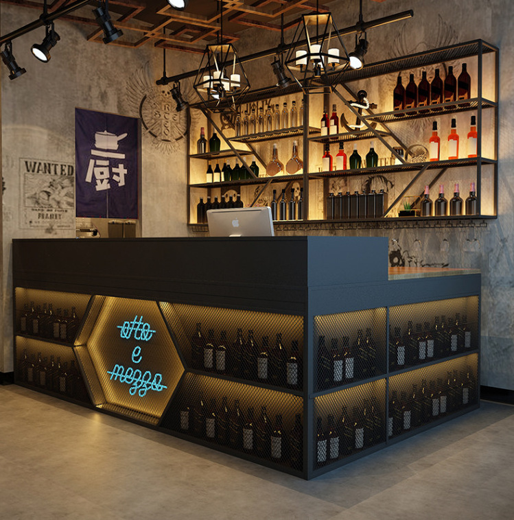 Modern Industrial Style Bar Counter Retro Cash Register Beauty Salon ...