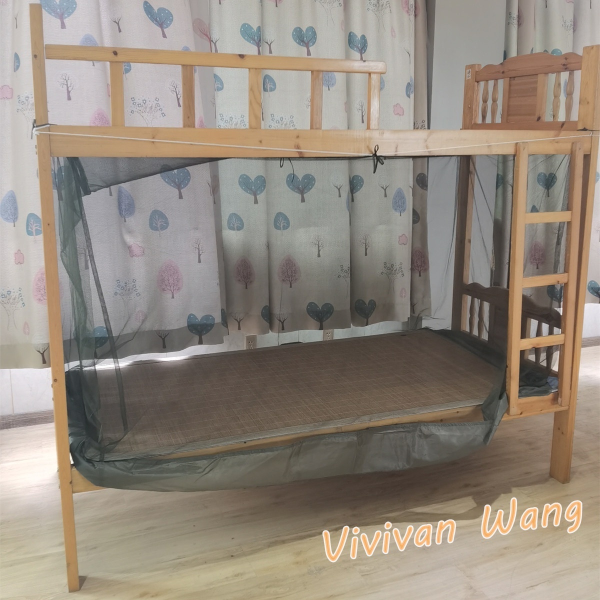 Olive green mosquito nets rectangular bed canopy single bed size ...
