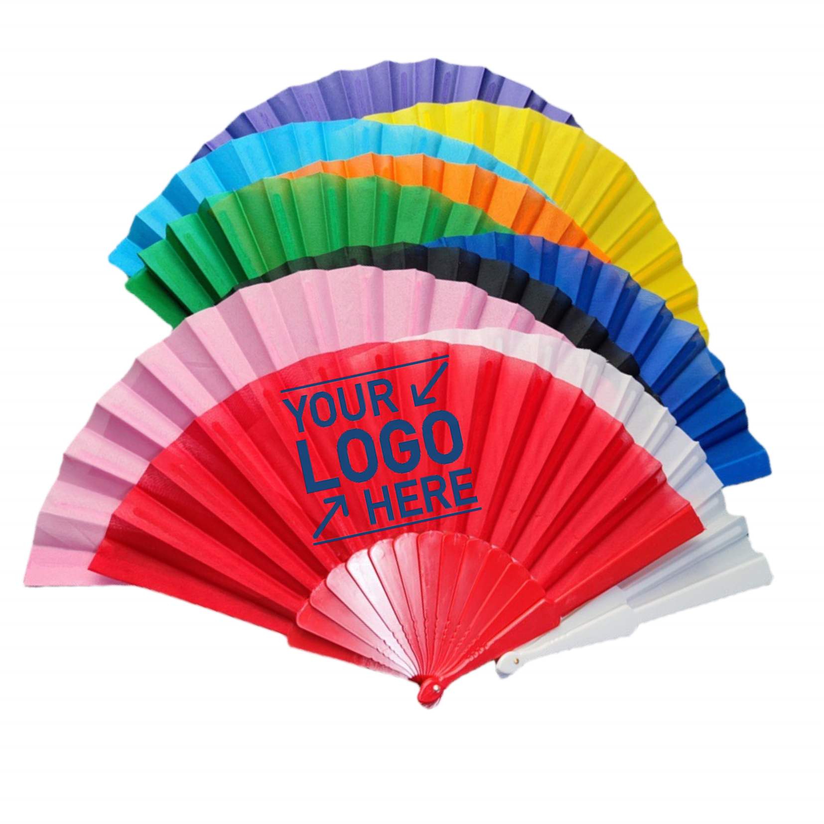 Hot Sale Custom Plastic Hand Fan with Stick Handle Handheld Fan Custom ...