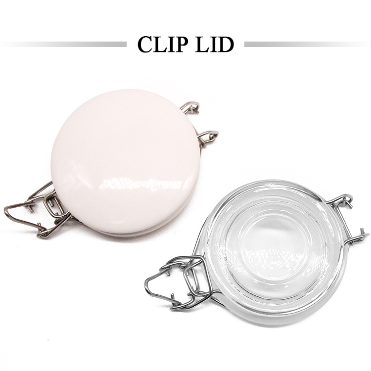 Customized Shape Transparent Seasonings Glass Packing Jar With Clamp ...