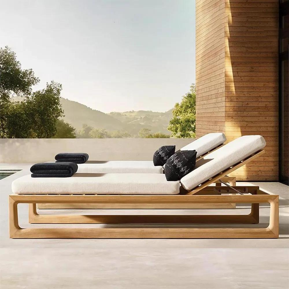 Swimming Sun lounger Factory Hotel Bed outdoor Wood furniture beach ...