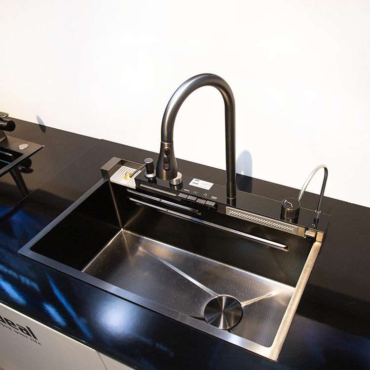 Modern Multifunction Smart Stainless Steel Kitchen Sink Waterfall ...