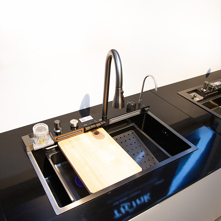 Modern Multifunction Smart Stainless Steel Kitchen Sink Waterfall ...