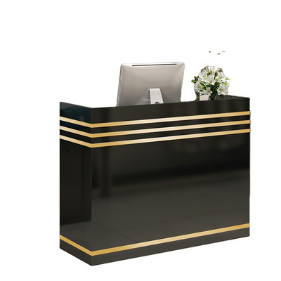 Customize Logo Small Wood Front Reception Desks Retail Convenience Clothes Store Barber Shop Checkout Counter
