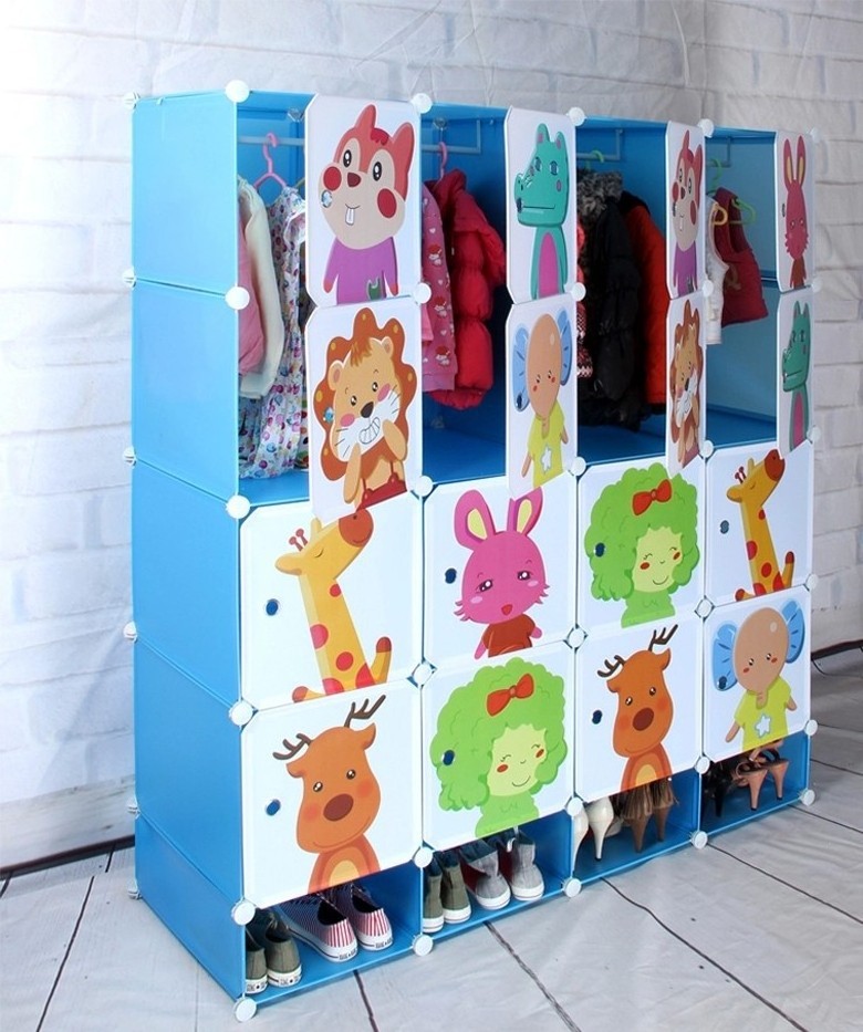 Kids Modern Portable Wardrobes Bedroom Closet Wardrobe With Shoe ...