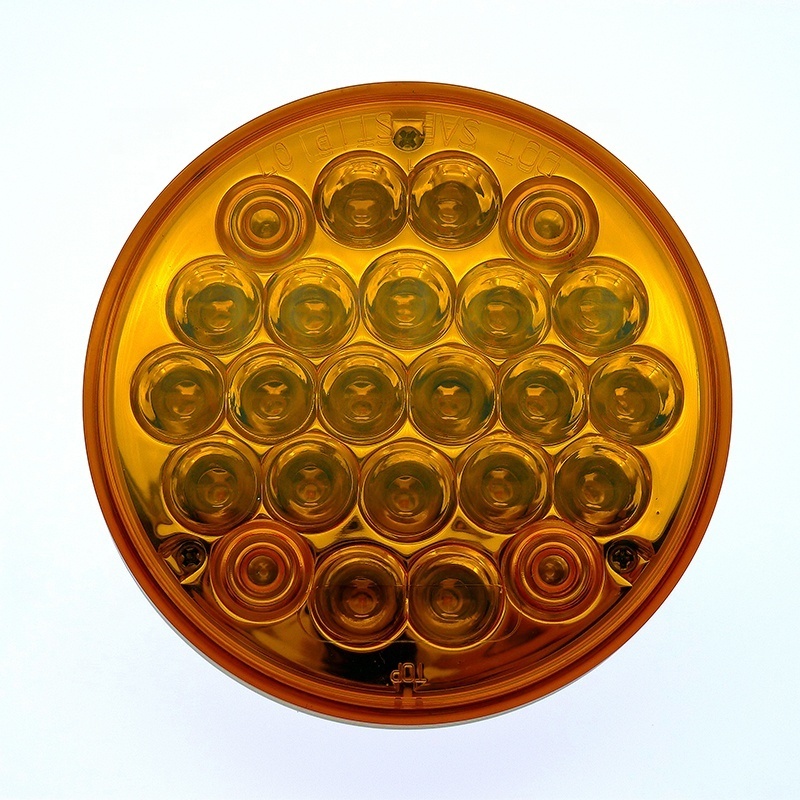 12v 24v Amber 4 Inch Round 24 Piranha LED Truck Trailer RV Boat Turn ...