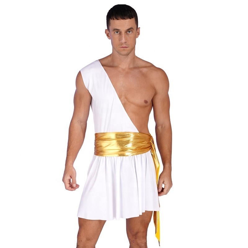 Men's One Shoulder Ancient Greek God Lingerie Knight Warrior Costume ...