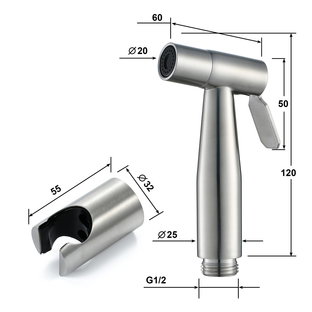 IFAN Stainless Steel Bidet Faucet Shattaf Set Hand Held Toilet Bathroom ...