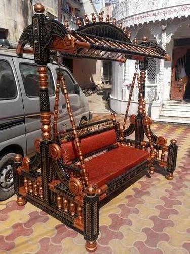 Indian indoor wooden swing with chain carving indoor swing / jhula ...