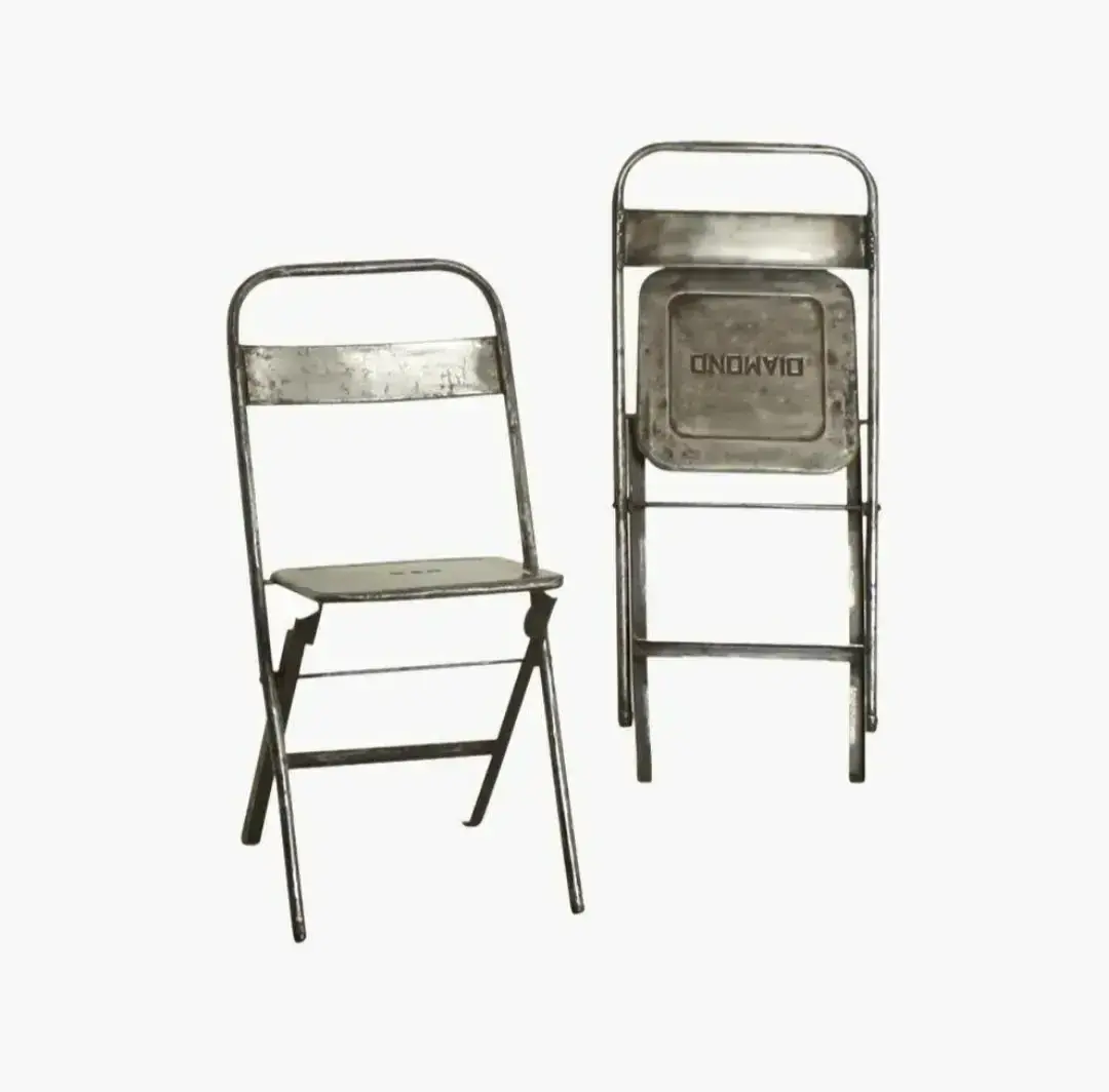 vintage heavy iron folding chairs for home decor Heavy Duty Metal ...