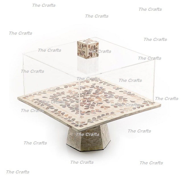 Bulk Cake Server Square Shape Mother Of Pearl Inlay Display Stand ...