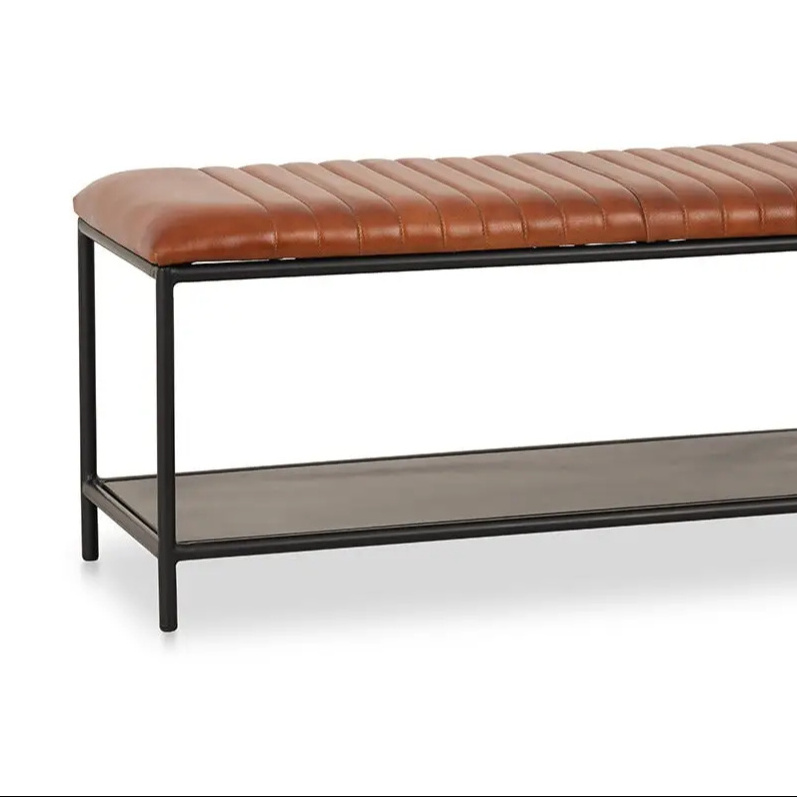 Divine Genuine Leather Relaxation Bench Elegant Design for Park Hall ...