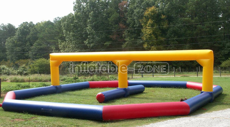 Kids play inflatable race track for karting, rainbow inflatable go kart ...
