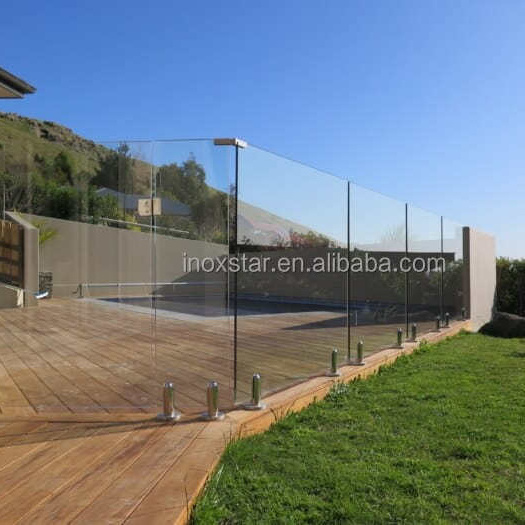 frameless glass railing 12MM tempered glass panels for pool fence glass ...