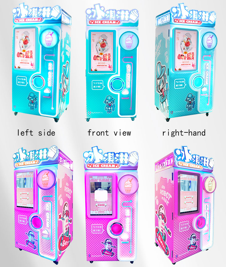 2022 Custom robot soft Ice Cream Vending Machine automatic coin ...