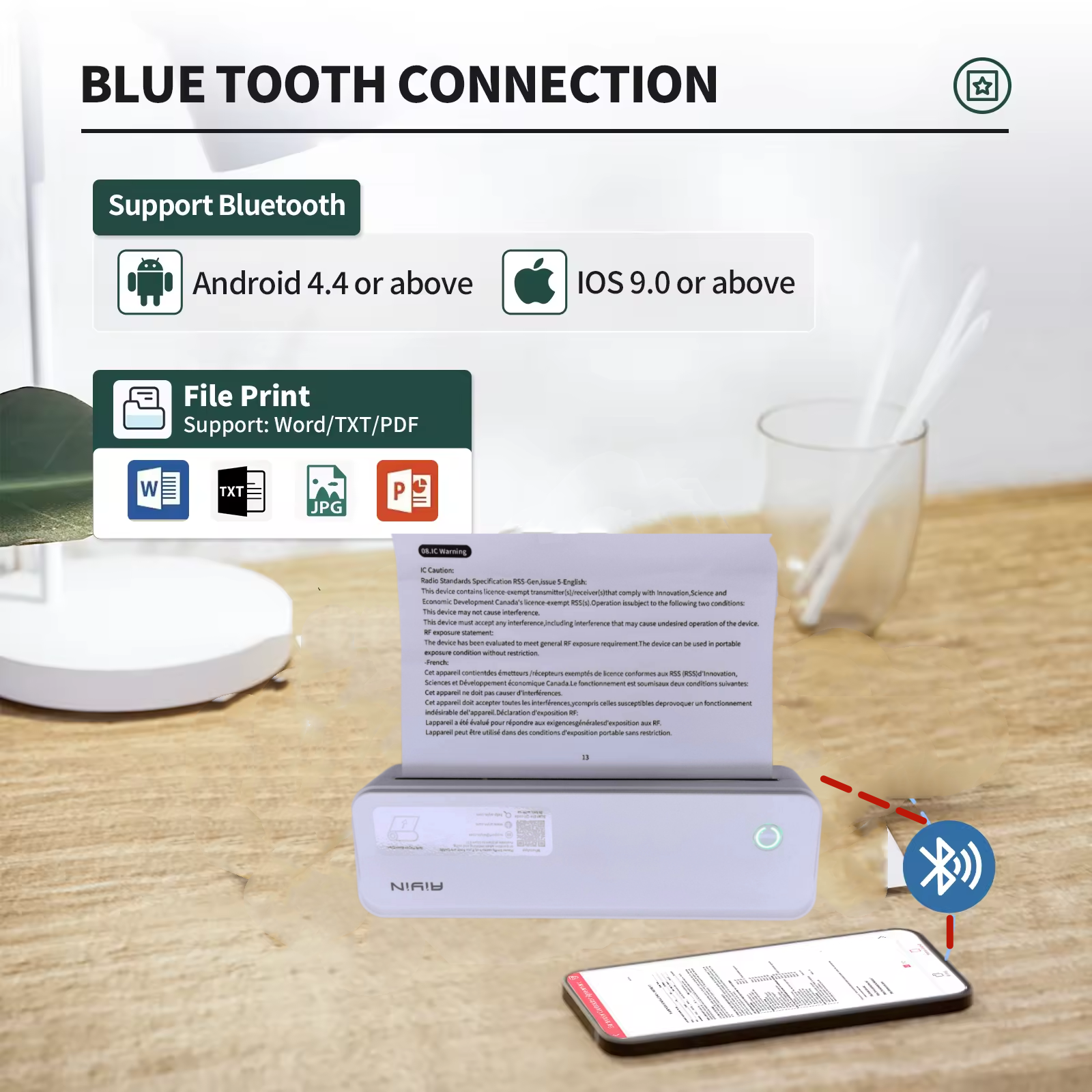 A4 Portable Mini Printer Photo Modern Travel Document Small Handy ...