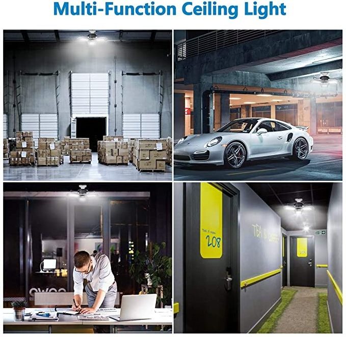 Adjustable fixtures super bright shop ceiling led garage light ...