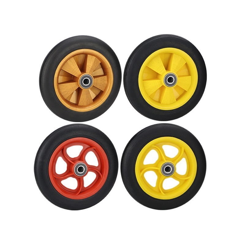 12 Inch Solid Tire Roller 300-8 Black Rubber Wheel Heavy Duty Trolley ...