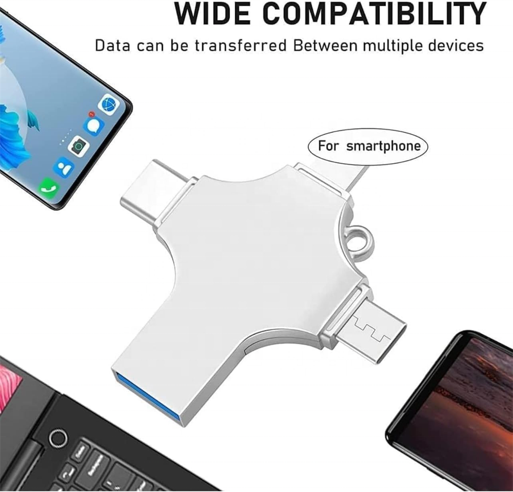 USB Flash Drive Photo Stick 128GB 4 in 1 USB 3.0 High Speed External ...