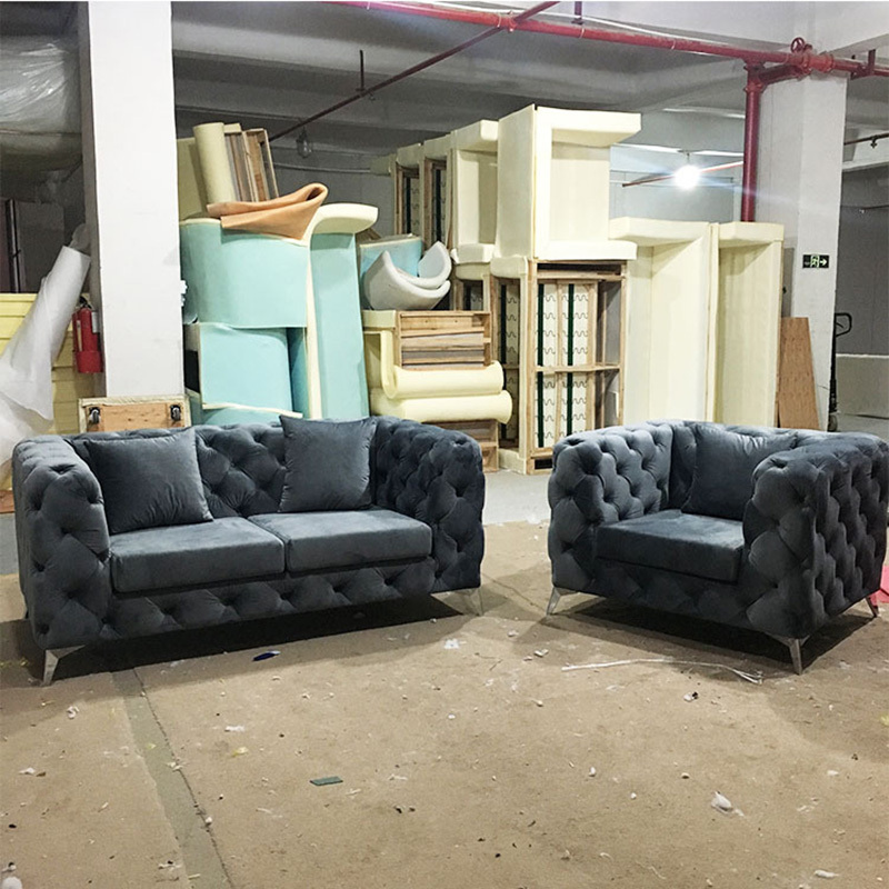 Wholesale luxury italian custom 7 seater couch lounge suite sofas set living room furniture chesterfield velvet sectional sofa BestSuppliers
