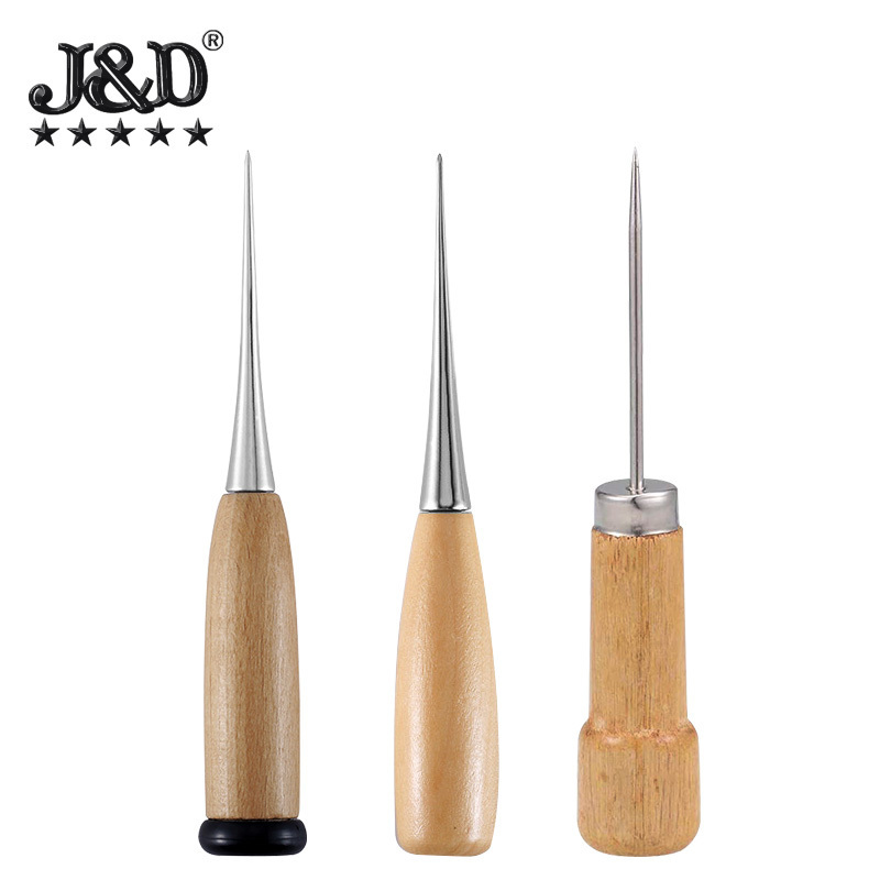 Wooden handle copper handle round awl shoe repair tool Leather ...