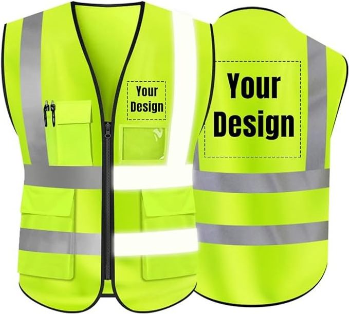 Class 2 reflect construction safety vest jackets mesh reflective black ...