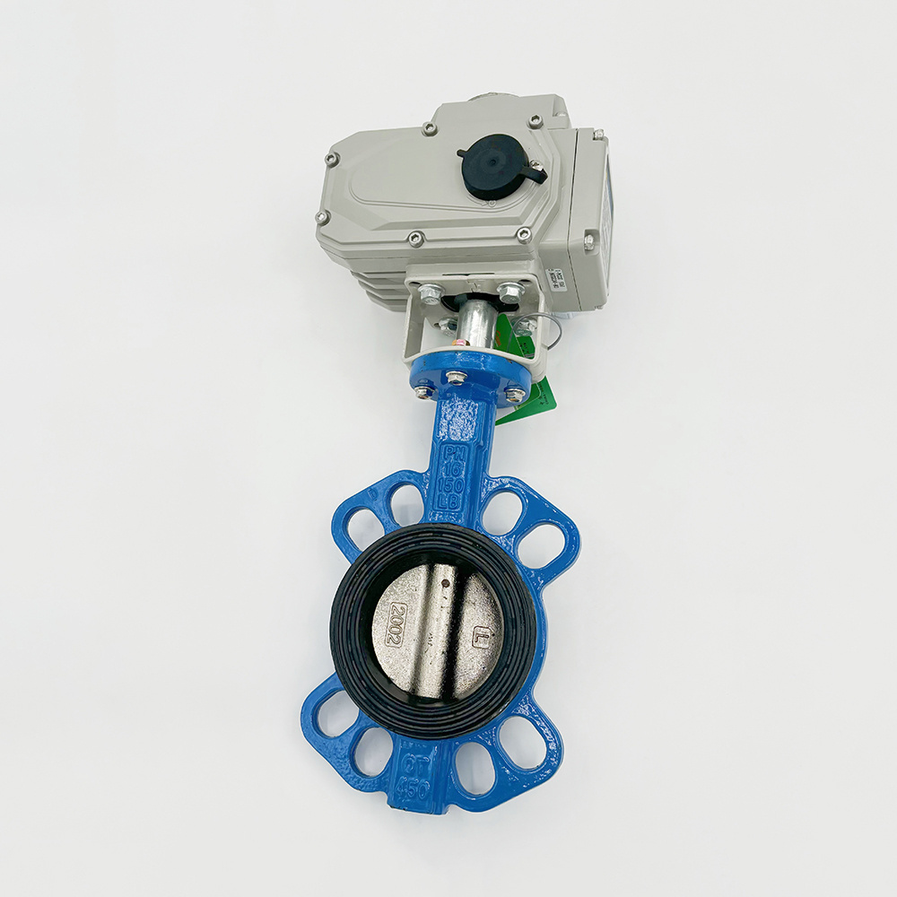 Electric Actuated Butterfly Valve Wafer Type Motor Electric Actuator Butterfly Valve Motorized ...