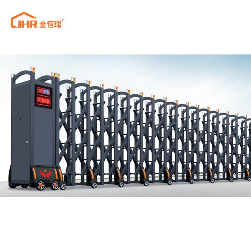 Front Entrance Gate Aluminum Alloy Trackless Retractable Barrier Gate ...