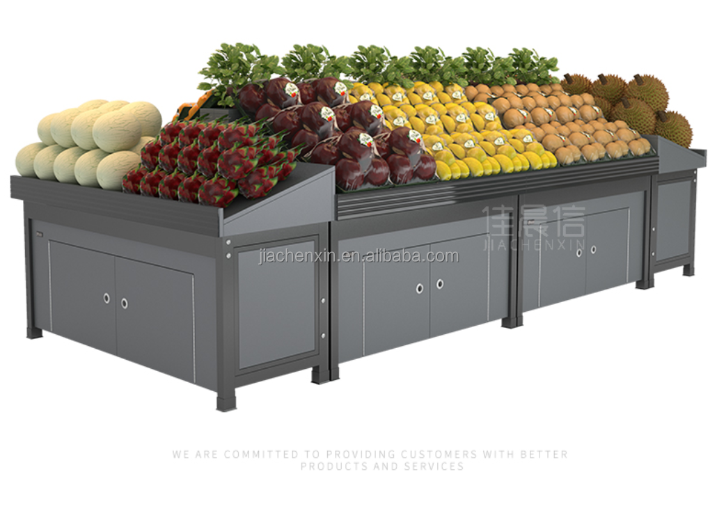 Supermarket Gary fruit and Vegetable Display Shelf Veg rack with Steps ...