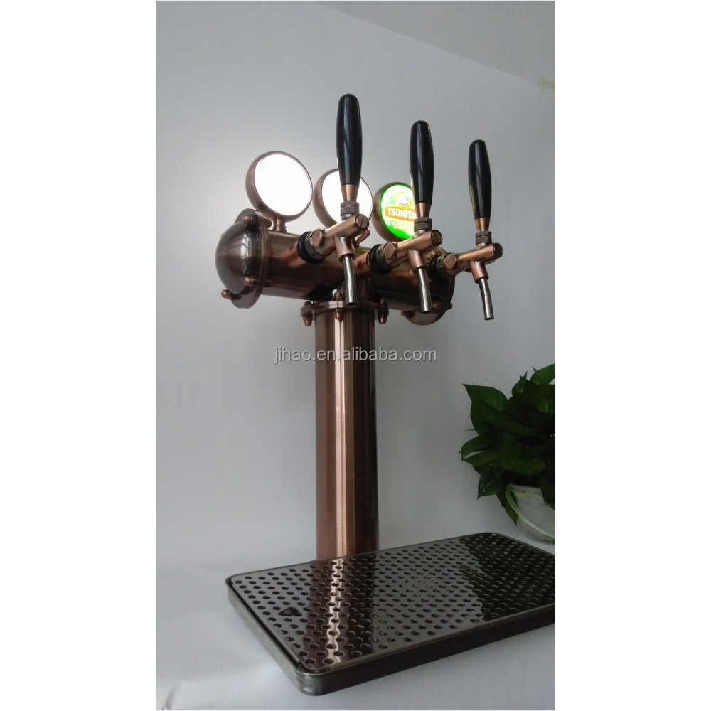 Stainless steel with Bronze color T shape beer dispenser column tower ...