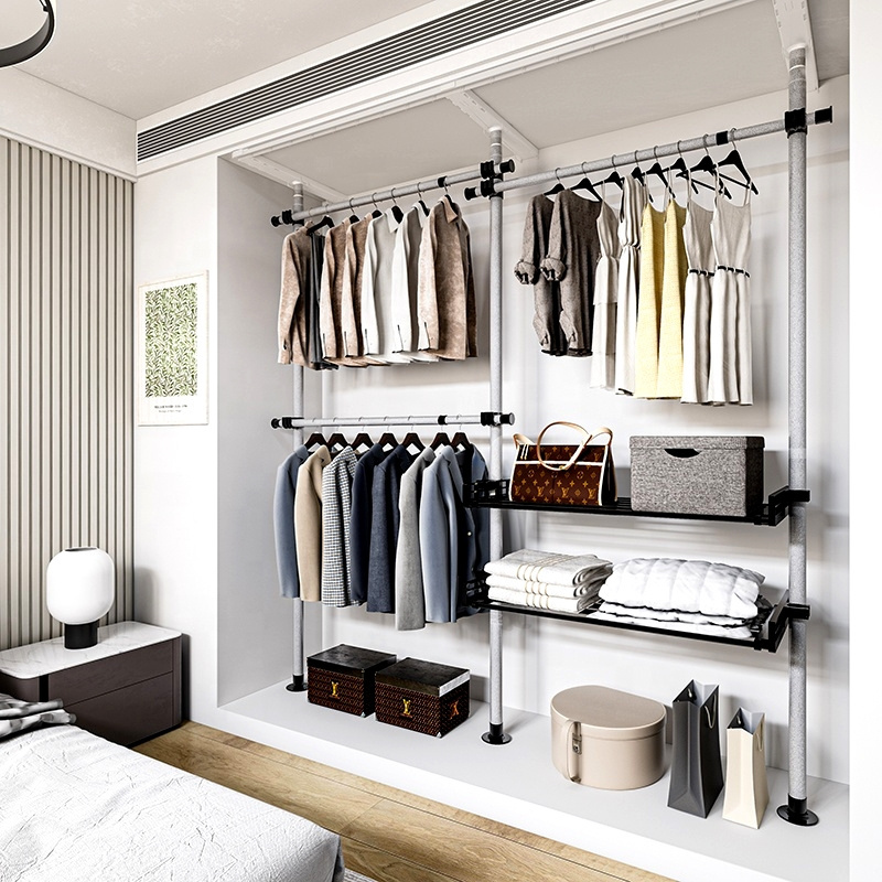 Hot sale Standing ceiling clothes hanger Adjustable rod modern Open ...