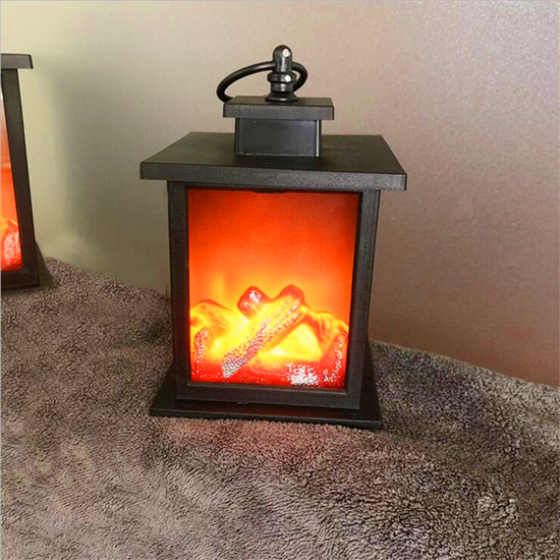 Battery Powered Hanging LED Fireplace Charcoal Flame Lights For ...