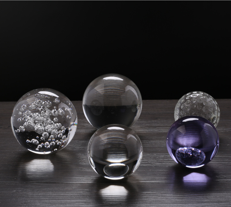 Transparent k9 solid glass 3d laser engraving crystal glass ball sphere ...