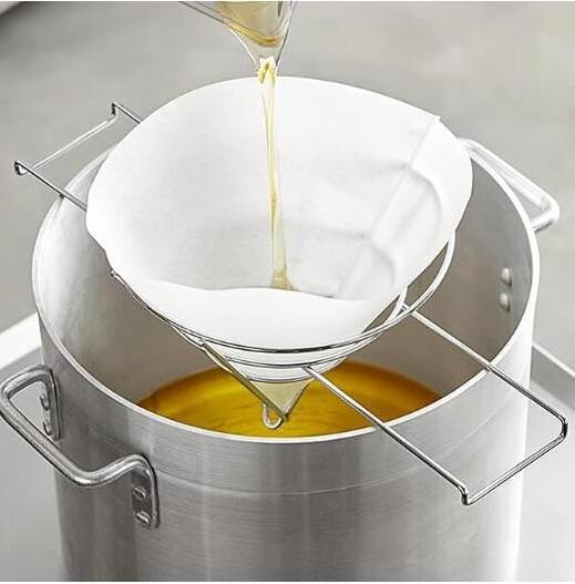 10 x 10 Inches Food Cooking Oil White Cone Filters Grease Oil Funnel ...