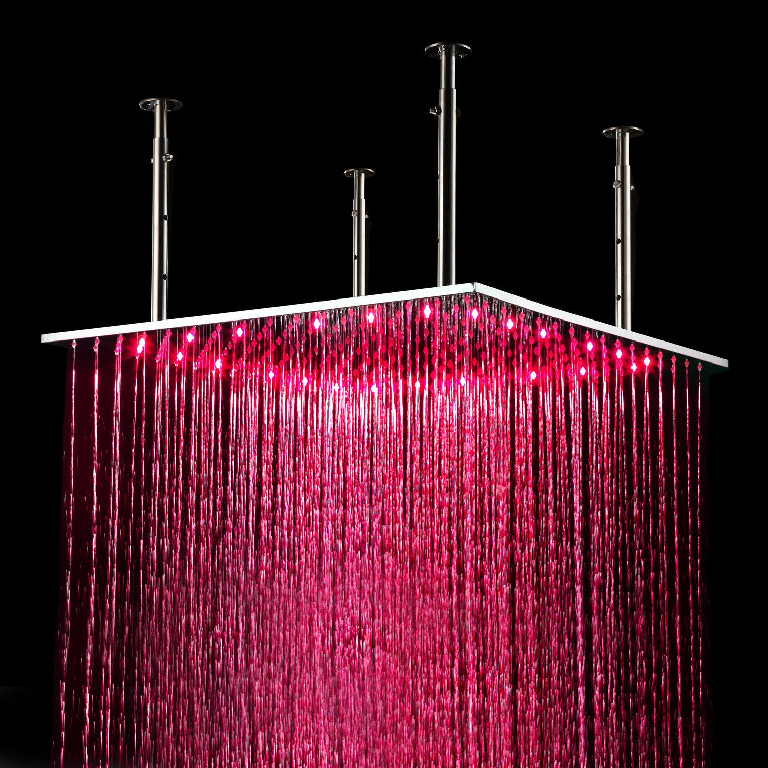 led light shower rgb color change 600mm stainless steel brushed finish ...
