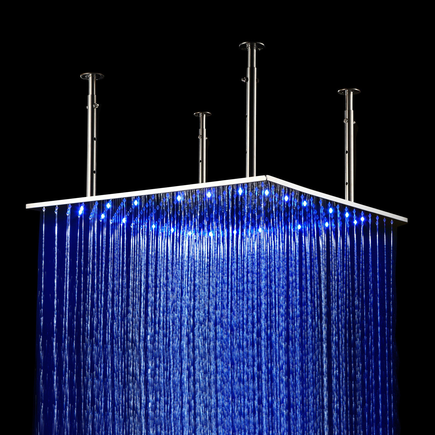 led light shower rgb color change 600mm stainless steel brushed finish ...
